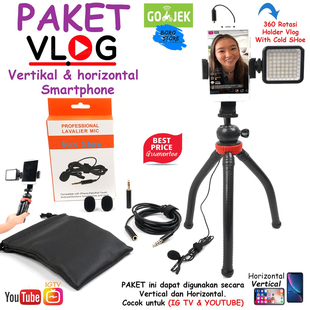 Hp PACKAGE T-01 Mic Microphone Clip On Deluxe Smartphone Gorillapod ...