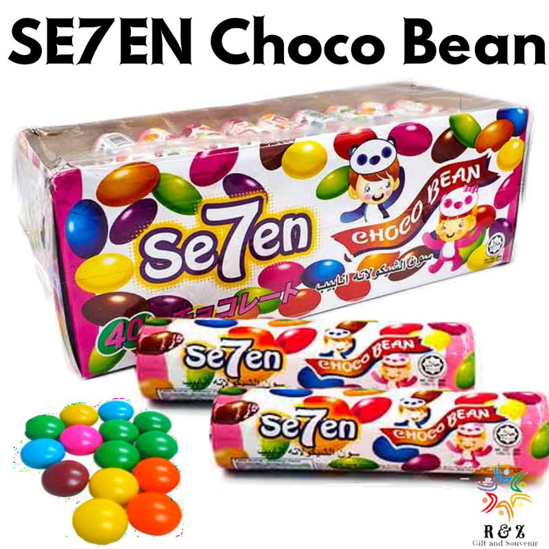 SE7EN Choco Bean 40PCS x 7gm / Gula-Gula Bersalut Coklat / Chocolate ...