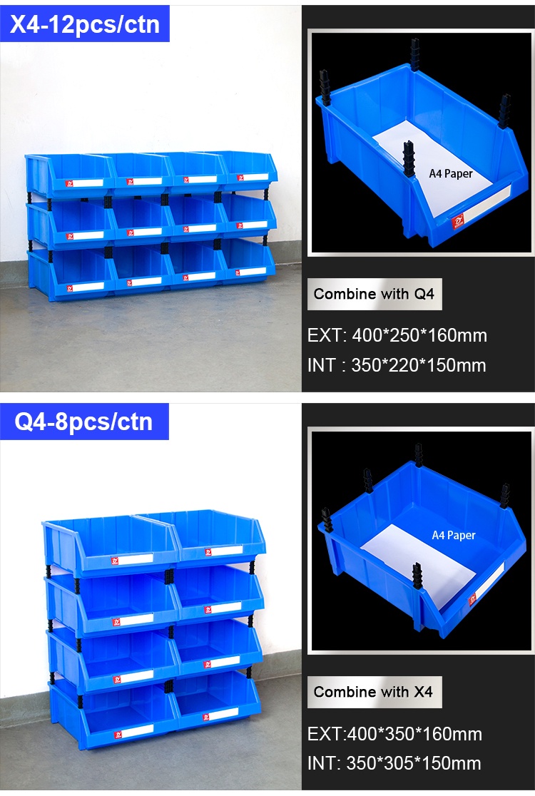 X Series | Plastic stackable parts bin for warehouse Shelf Screw ...