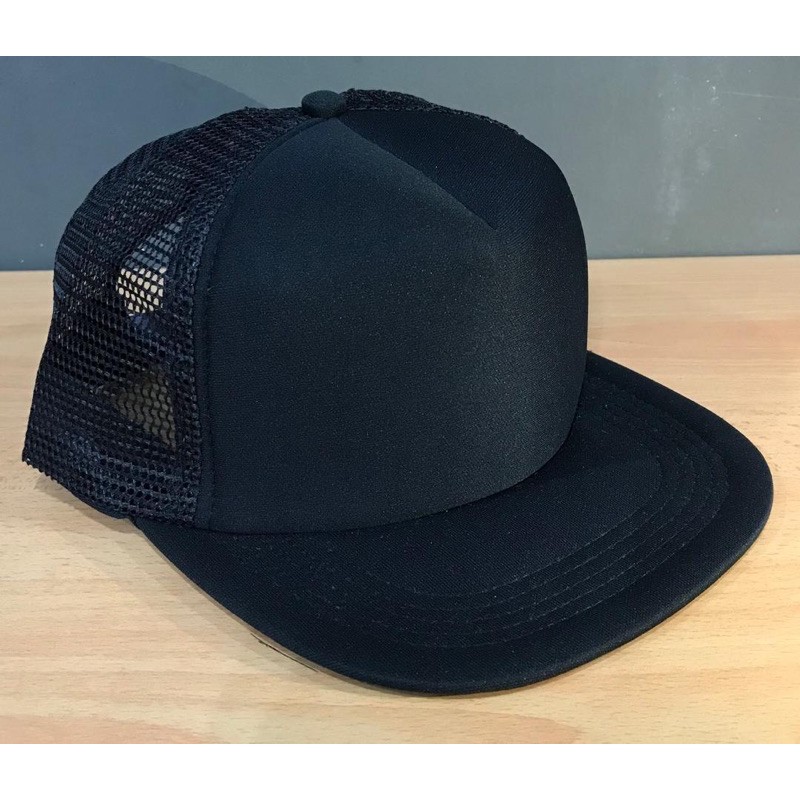 Trucker Cap Hitam Kosong / Size Dewasa.. | Shopee Malaysia