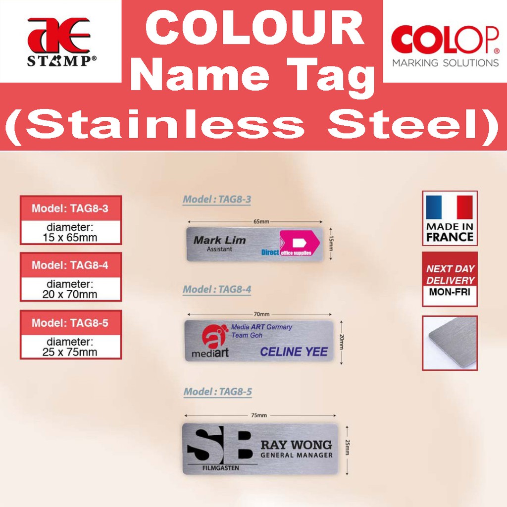 Metal Name Tag | Stainless Steel | Custom Made Name Tag for Restaurants ...