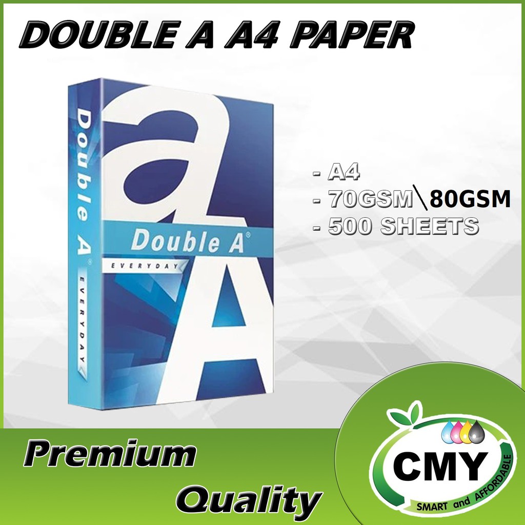 Double A A4 Paper Premium 70 gsm / 80 gsm- 500 sheets similar IK Yellow ...