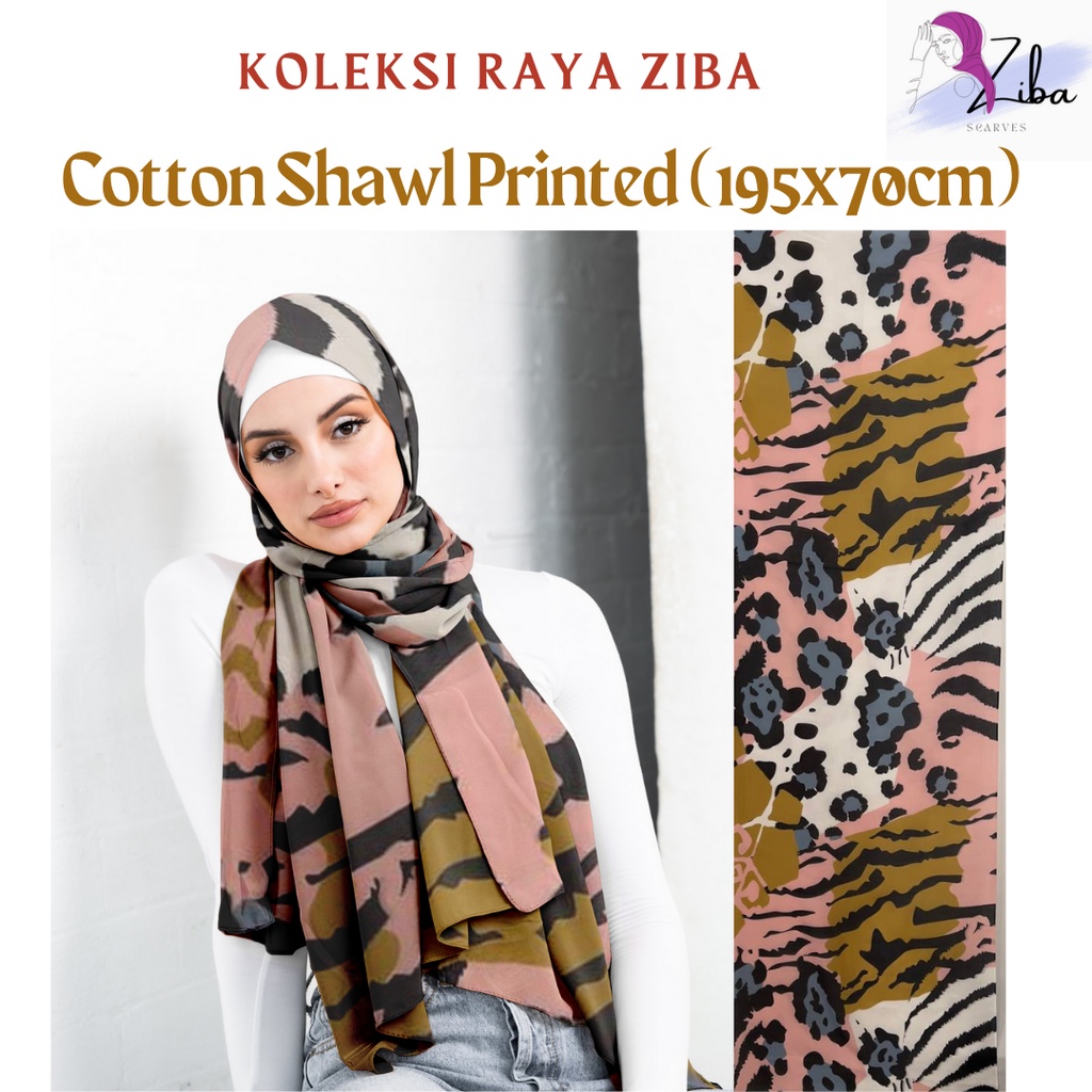 Printed Cotton Shawl - Selendang Cotton Bercorak (Modern, Colourful ...