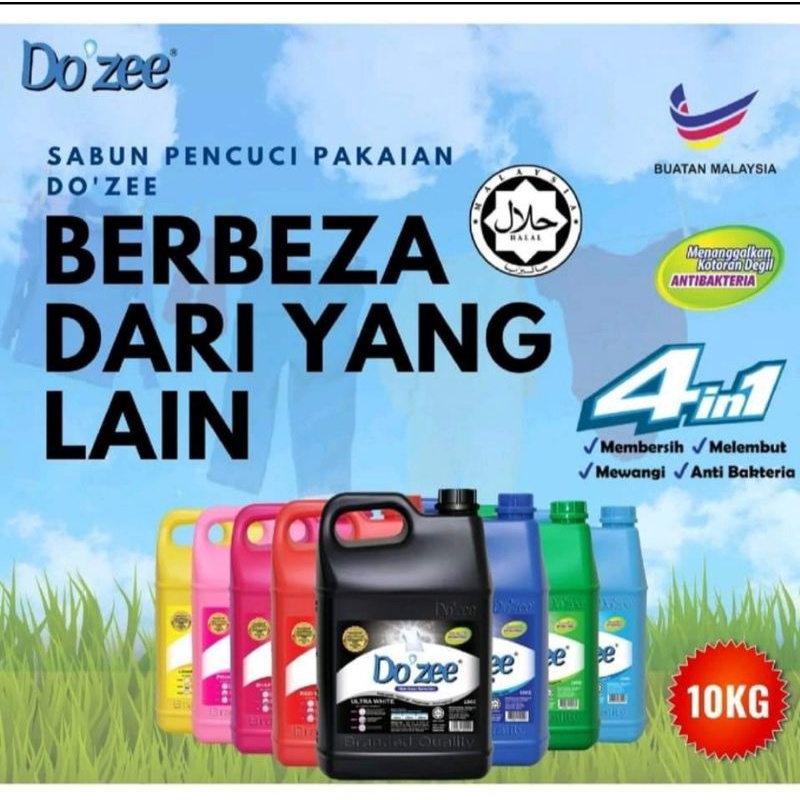 DOZEE 4 IN 1 LIQUID DETERGENT 10KG SABUN DOBI SABUN | Shopee Malaysia