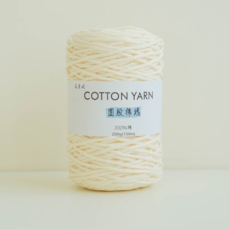 3mm pure cotton round yarn ins round cotton yarn weaving line cotton yarn handmade bag crochet ...