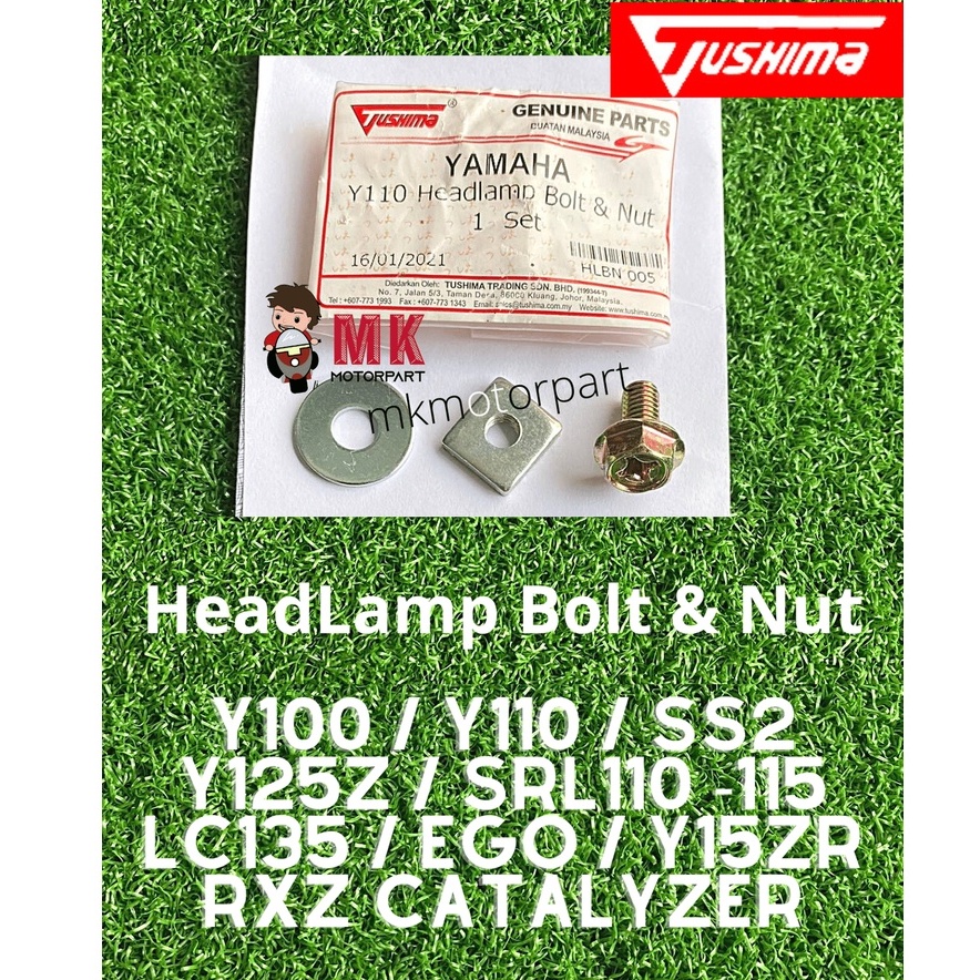 (Tushima) Head Lamp Bolt Nut SCREW Yamaha Y100 Y110 YSS SS2 Y125z SRL110 SRL115 LC135 EGO Y15zR ...