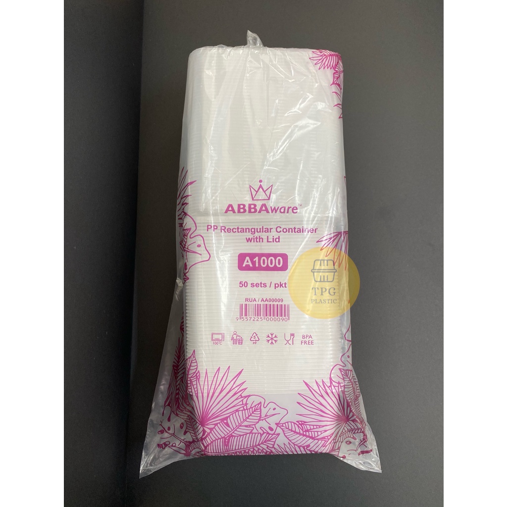 [ABBAware] A1000 - Rectangular Disposable Plastic Container With Lid ...