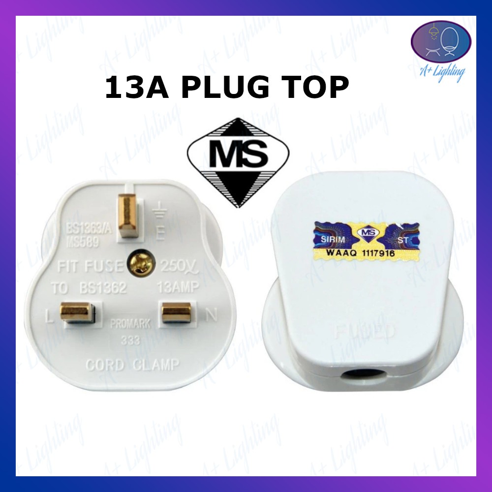 [Sirim] 13A 3 PIN PLUG TOP / APPROVED UK PLUG TOP / KEPALA PLUG ...