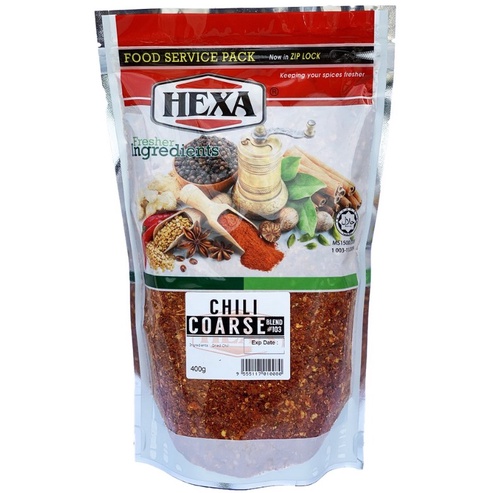 HEXA Coarse Chili 400gm Cili Kasar Halal (Food Service) | Shopee Malaysia