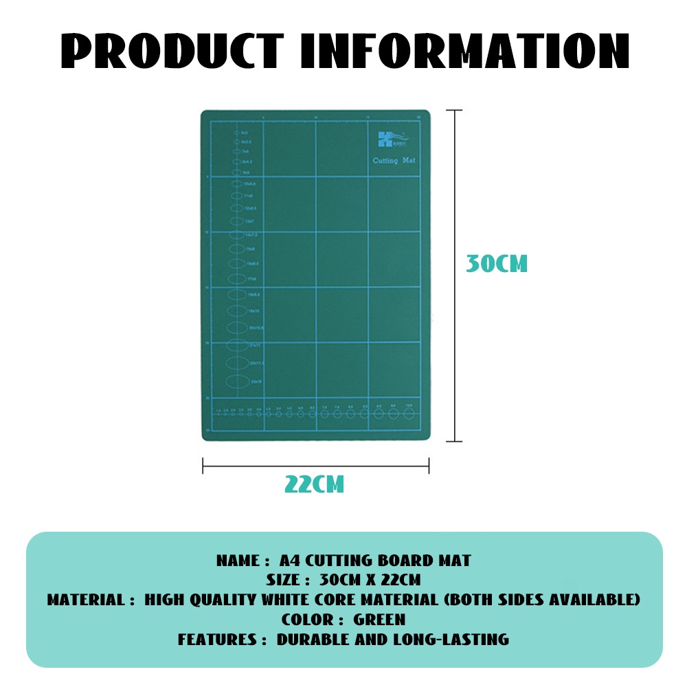 30 X 22cm Double-Sided Self Healing Craft Grid Lines A4 Cutting Mat Cut ...