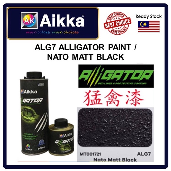 AIKKA ALG7 Alligator Paint / NATO MATT BLACK / 2K Bed Liner ...