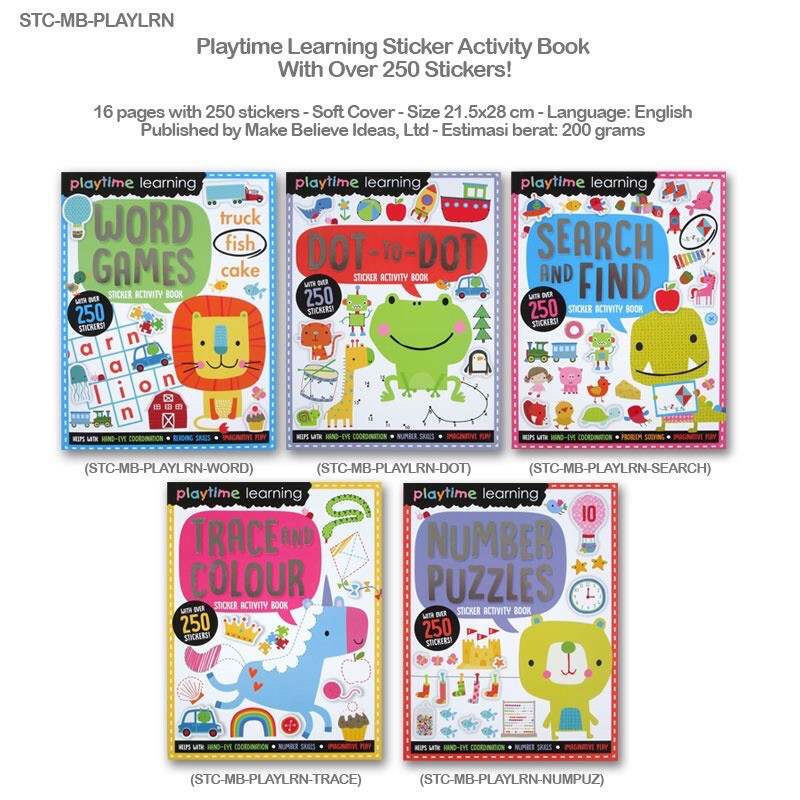 Playtime Learning sticker Activity Book With Over 250 Stickers sticker ...
