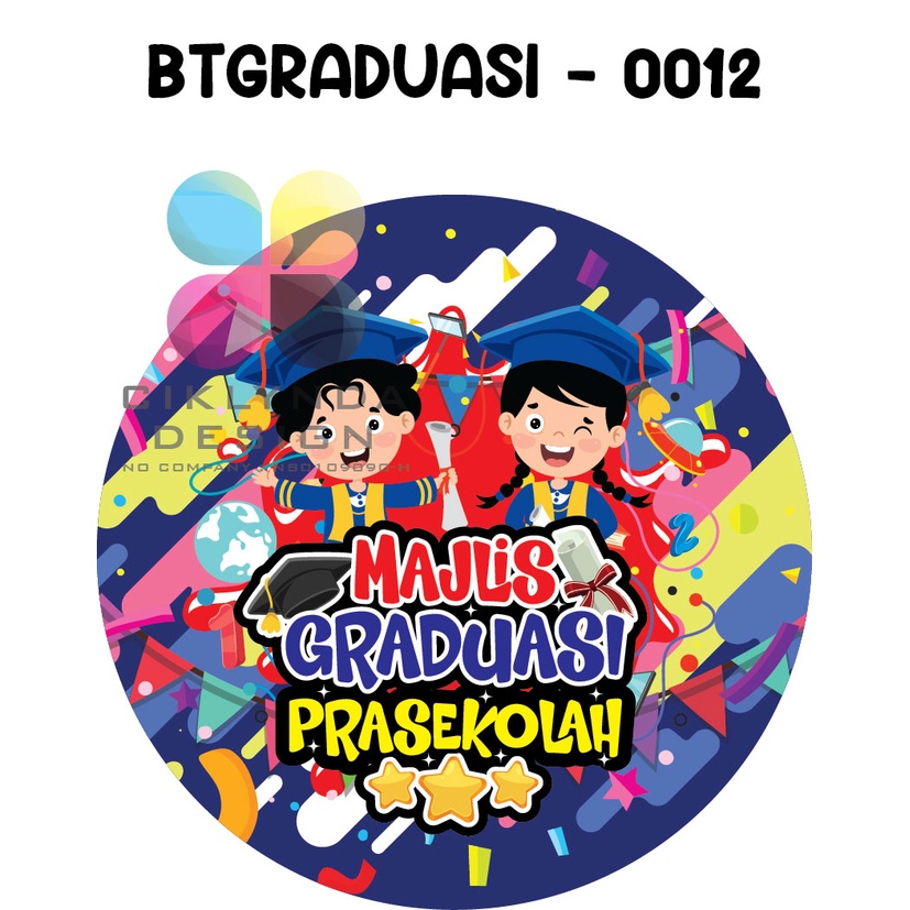 BUTTON BADGE SAFETY PIN - GRADUASI ATAU GRADUATION SEKOLAH) | Shopee ...