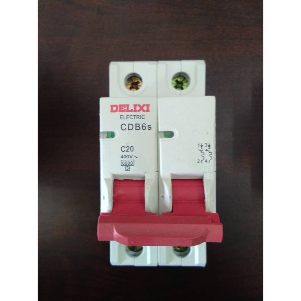 SIRIM DELIXI ELECTRIC MINIATURE CIRCUIT BREAKER 20A 2POLE CDBS2C20 . | Shopee Malaysia