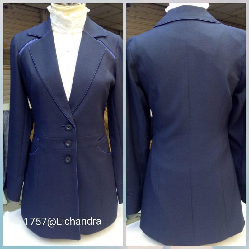 Women's navy blue local government uniform / office uniform / official ...