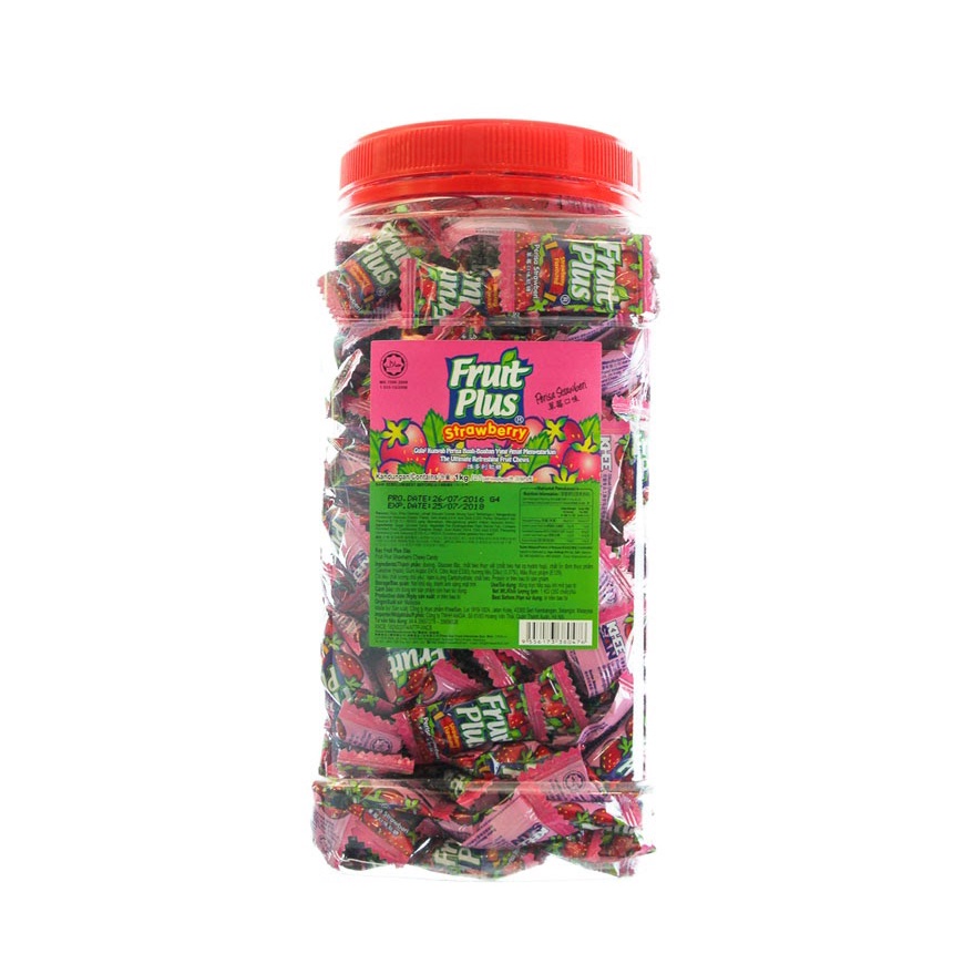 Fruit Plus Chewy candy types 350pcs 1kg-Strawberry | Shopee Malaysia