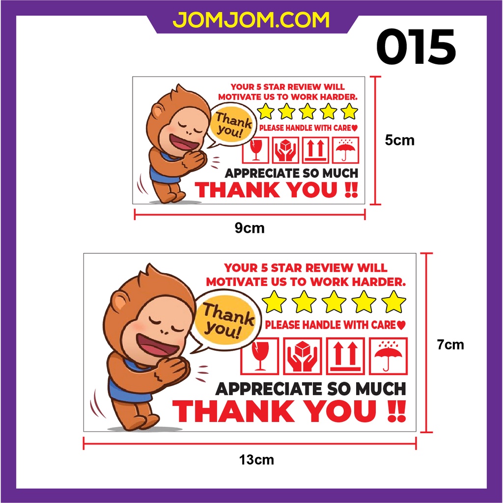 【Seller MUST Buy】 5 Star Sticker | Fragile Sticker | Rate Me Sticker ...