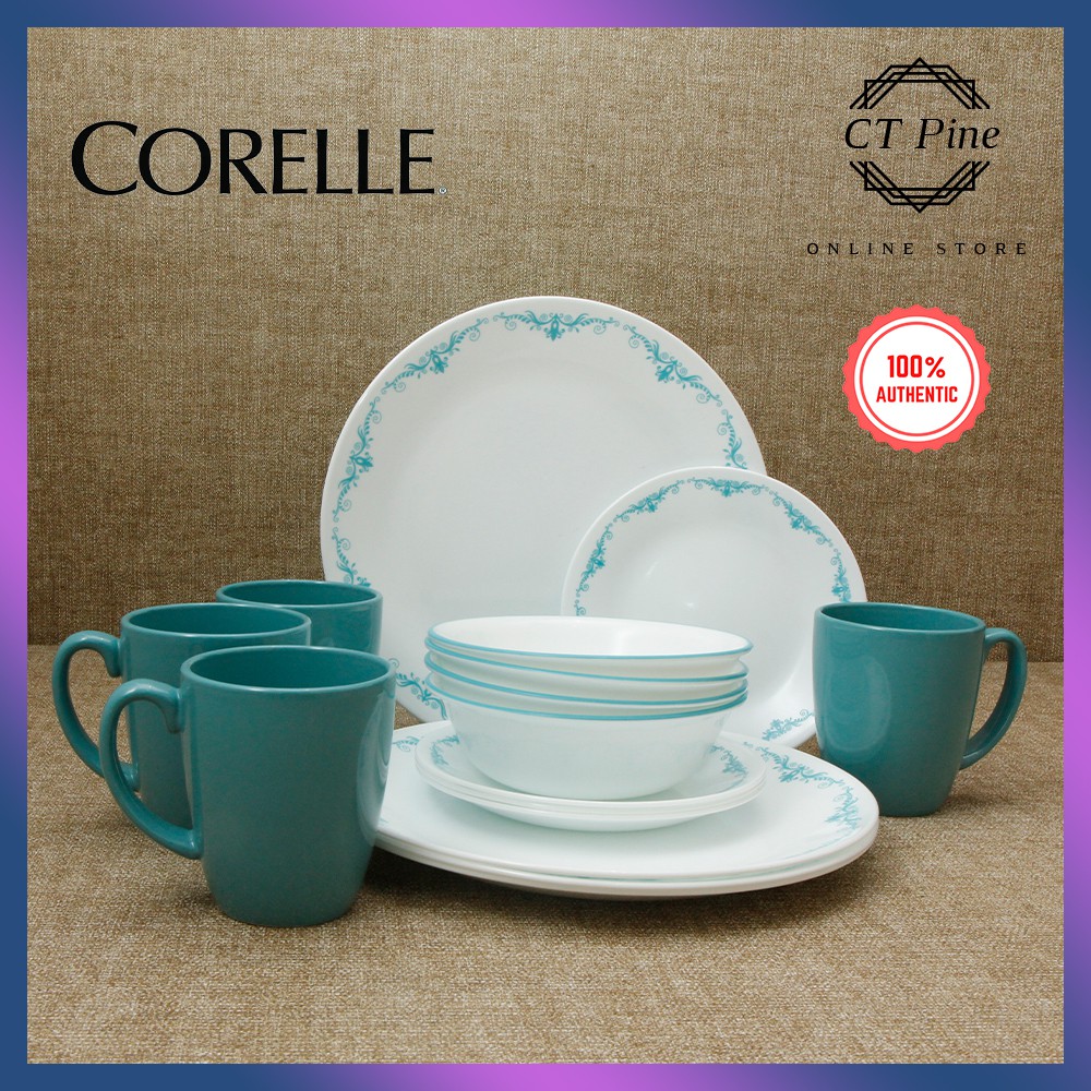 Corelle 16pc or 24pc Dinnerware Set Livingware [Garden Lace ...
