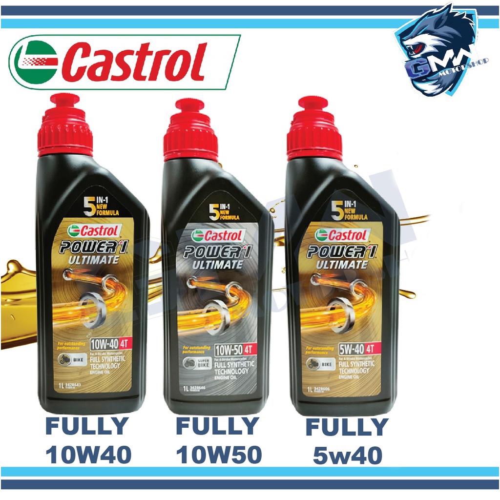 CASTROL POWER1 100% ORIGINAL 4T ULTIMATE 4T FULLY SYNTHETIC MINYAK HITAM OIL 10W50/10W-40/5W40 ...