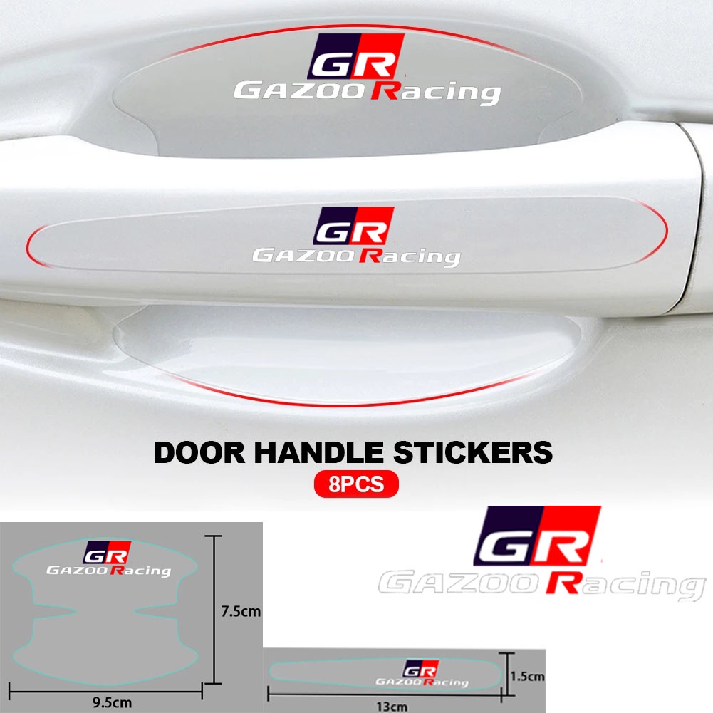 8PCS Car Styling Scratches Transparent Door Cup Handle Protector Film ...
