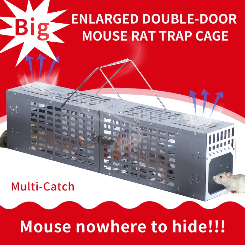 ⚡️ COD ⚡️ Perangkap tikus Multi-Catch Large Double-Door Mice Mouse trap ...