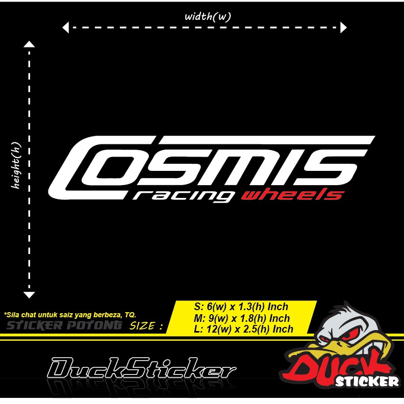 COSMIS RACING WHEELS STICKER 1PCS | Shopee Malaysia