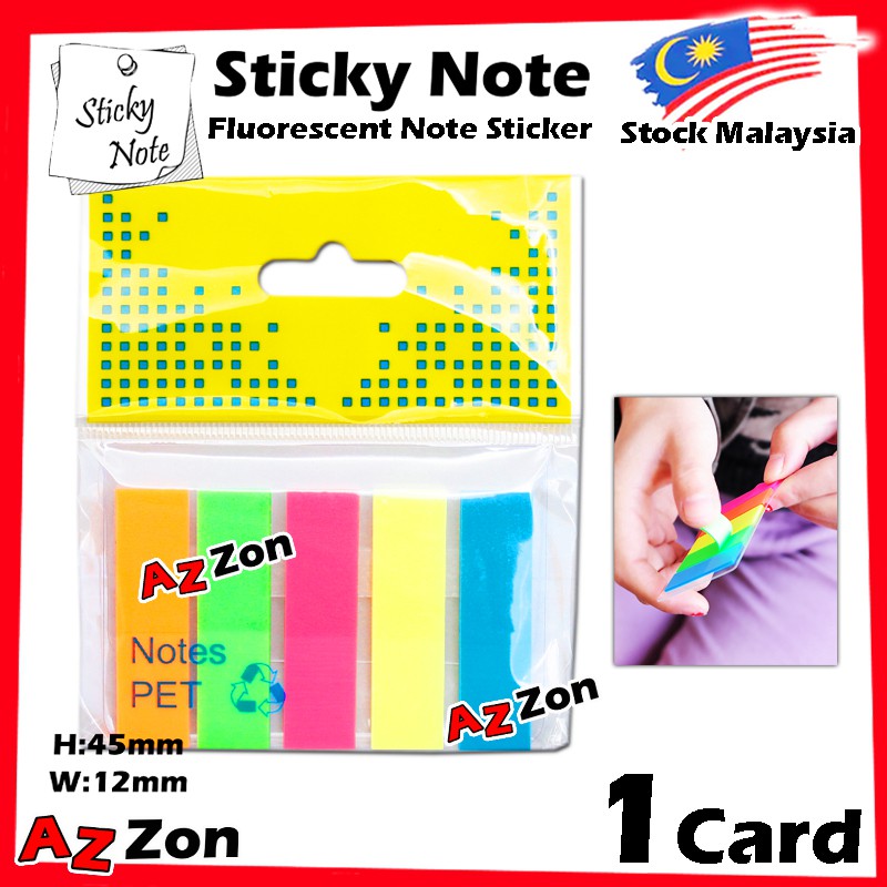 Sticky Note Memo Pad Fluorescent Note Sticker Post It Sign Here Sticky ...