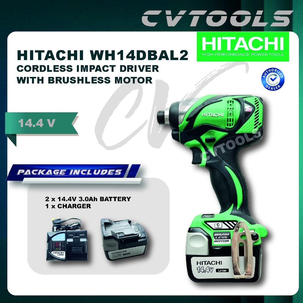 HITACHI WH14DBAL2 14.4V CORDLESS IMPACT DRIVER WITH BRUSHLESS MOTOR (READY STOCK) | Shopee Malaysia