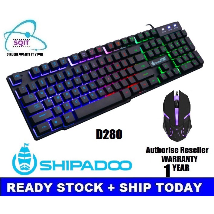 Shipadoo D280 Master Gaming keyboard mouse combo 1000dpi with backlit ...