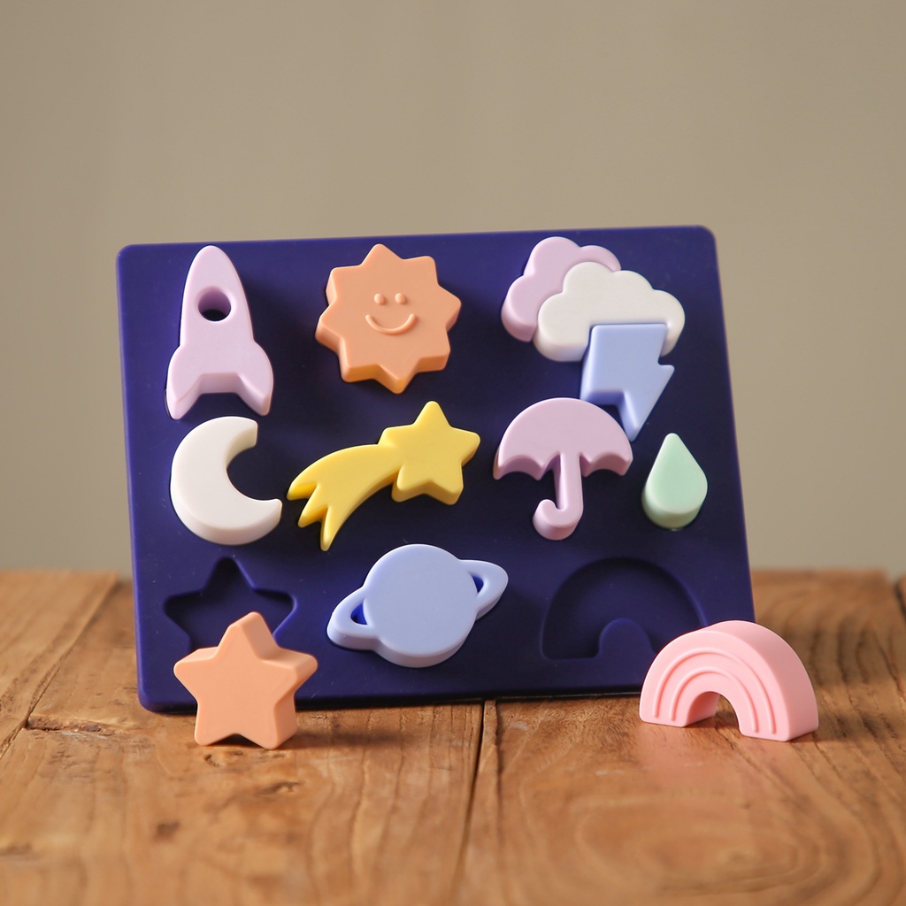 Baby Toy Silicone Puzzle Montessori Education Learning Celestial ...