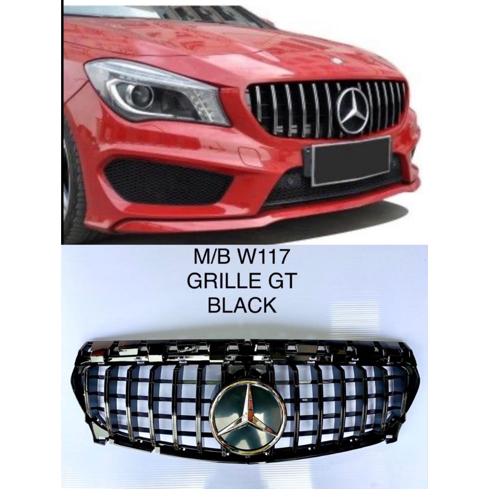 MERCEDES BENZ W117 CLA250 GT BLACK GRILLE WITH LOGO | Shopee Malaysia