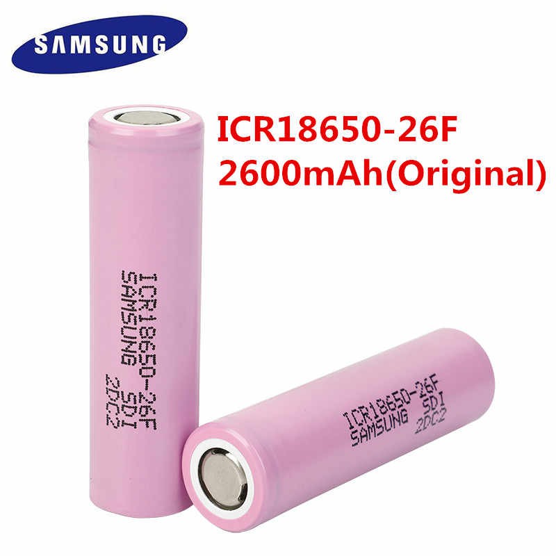 Genuine Samsung 26F 18650 2600mAh 20A Rechargeable Li-ion Lithium ion ...