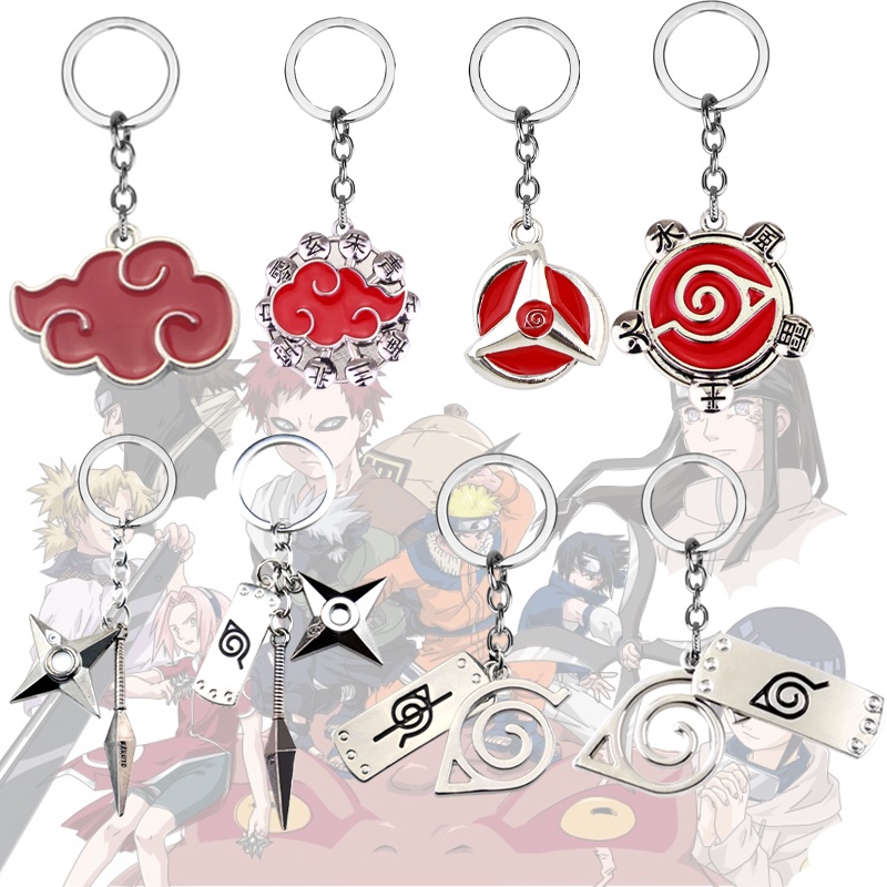 Anime Naruto Kunai Konoha Ninja Shuriken Itachi Kakashi Keychain Bag ...