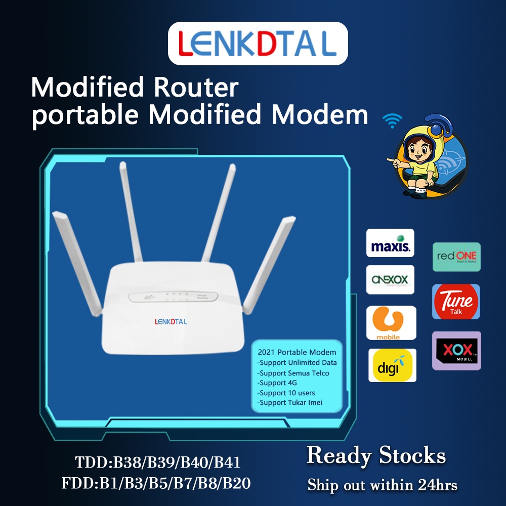 Modify router unlimited LENKDTAL H300 WiFi unlimited hotspot SIM card ...