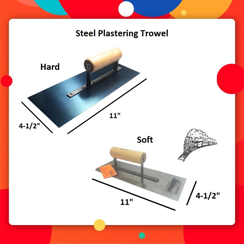4.5" Heavy Duty Hard & Soft Chrome STEEL PLASTERING TROWEL / sudu ...