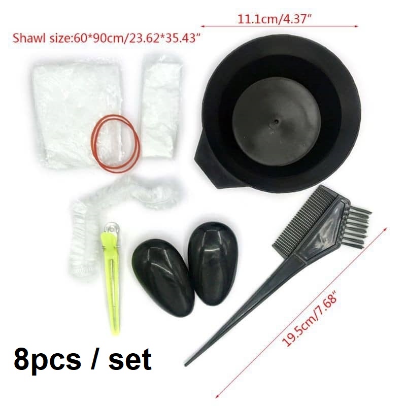 Hair Dyeing Kit 8 pcs Hair color tools dye hair tools 8 thing rebonding ...