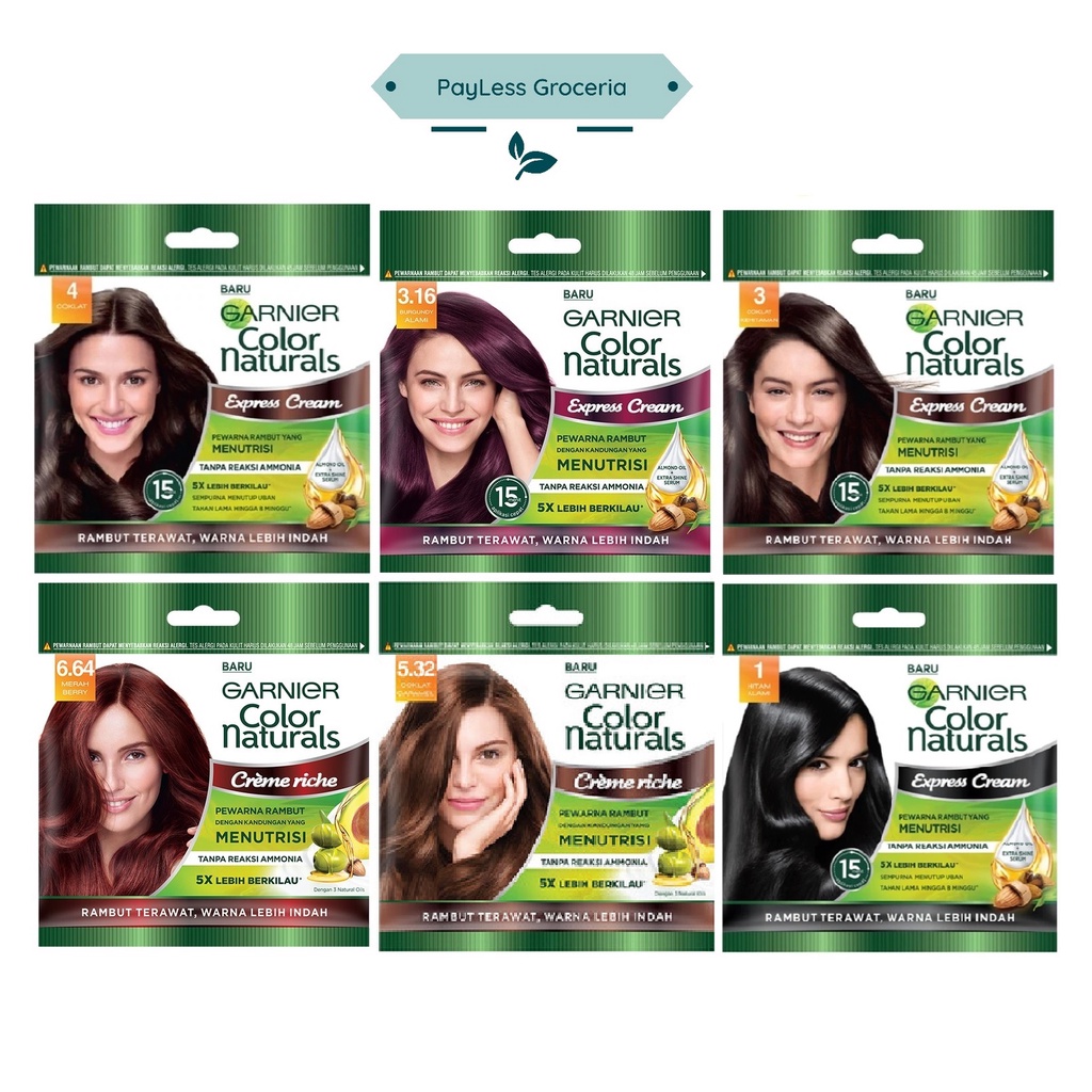Garnier Hair Color / HAIR DYE COLOR / PERWARNA RAMBUT HALAL (Sachet ...
