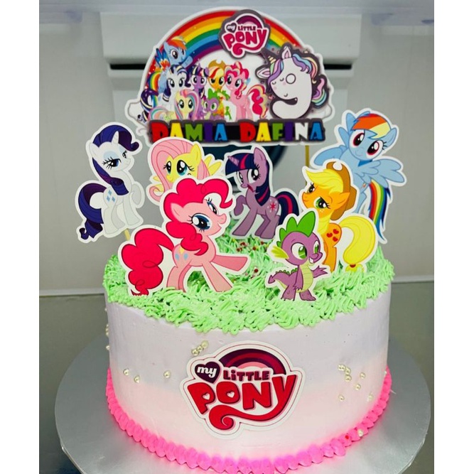 Cake Topper Little Pony/hiasan kek secret recipe@mamasab/brownies/pizza ...