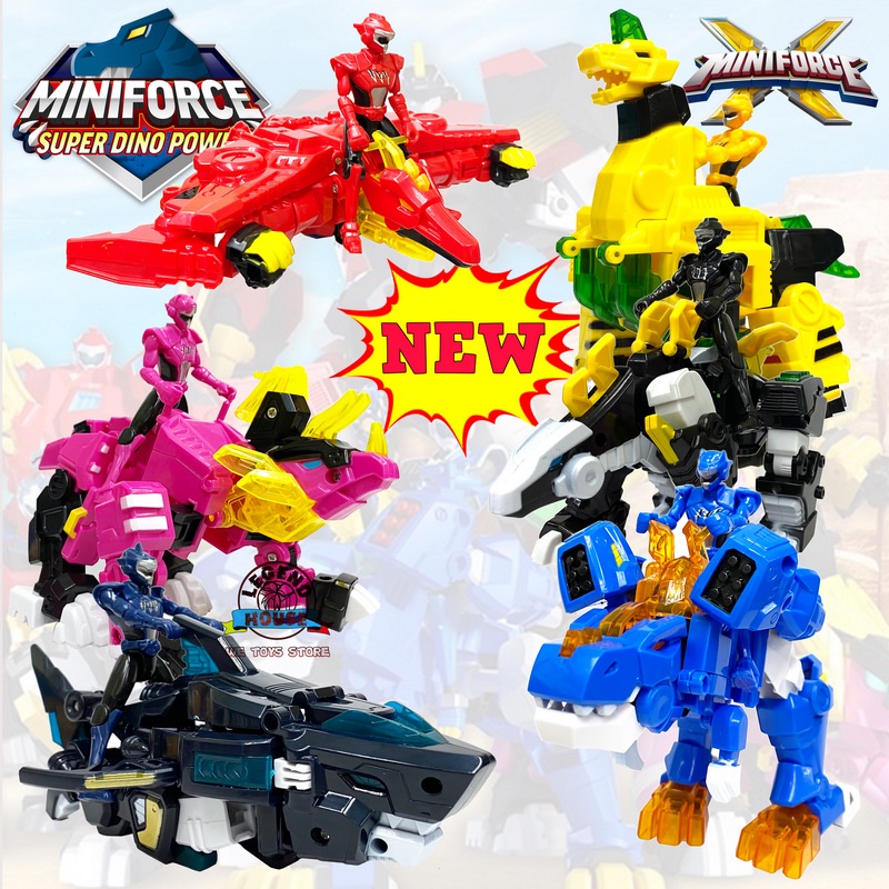 Robot Mainan Miniforce Agent X Super Dino Power Red Volt Sammy Lucy Max ...
