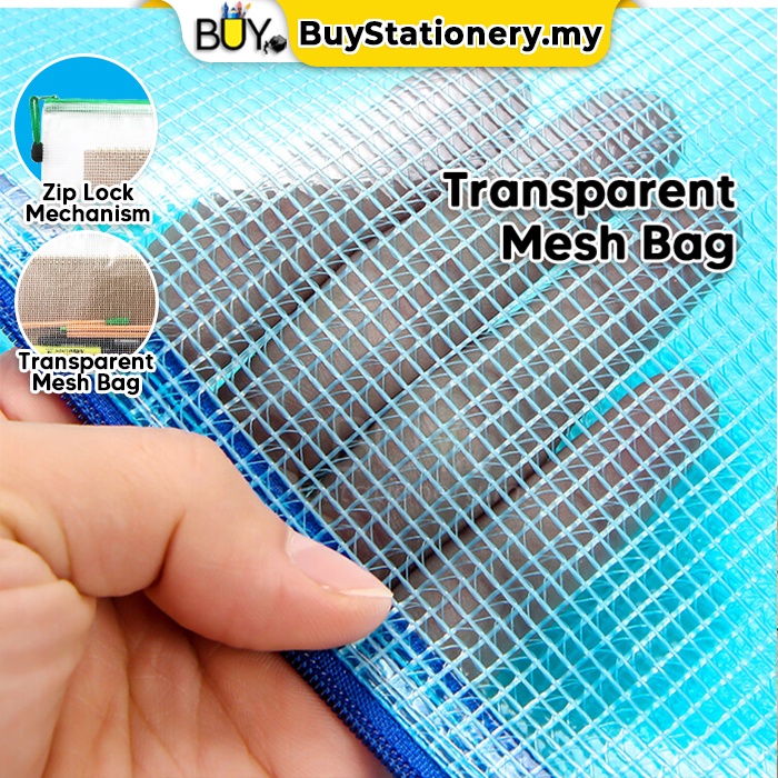 B5/A4/B4/A3 Transparent Mesh Bag Document Bag File Holder-(PCS) Drawing ...
