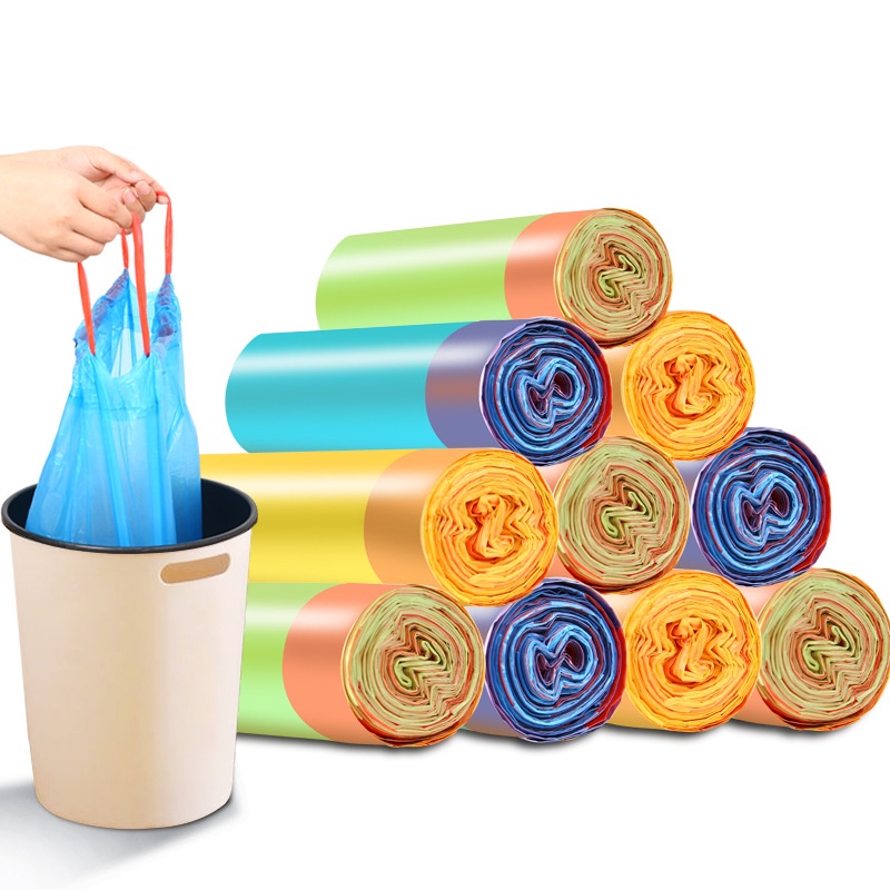 Household Thick Drawstring Garbage Bag Portable Automatic Closing ...