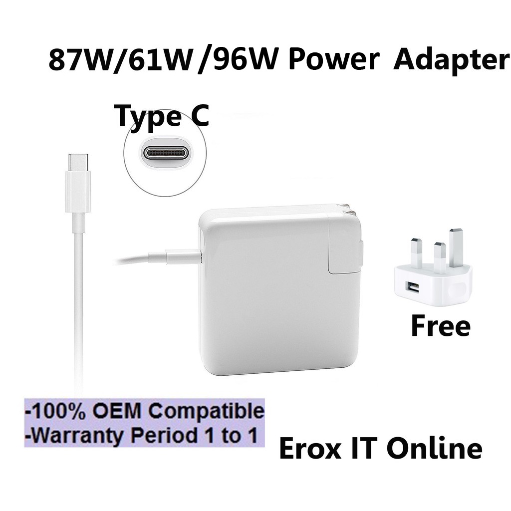 61W 87W 96W Type C Adapter Charger For Mcbook 12 13 15 inch 20.2V 4.3A ...