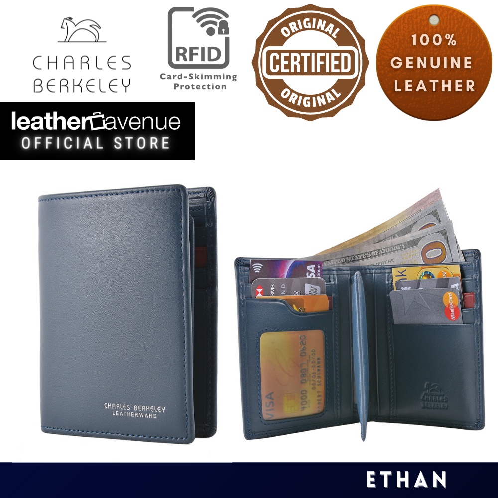 Charles Berkeley ETHAN Genuine Leather Bi-Fold Wallet Men's Wallet ...