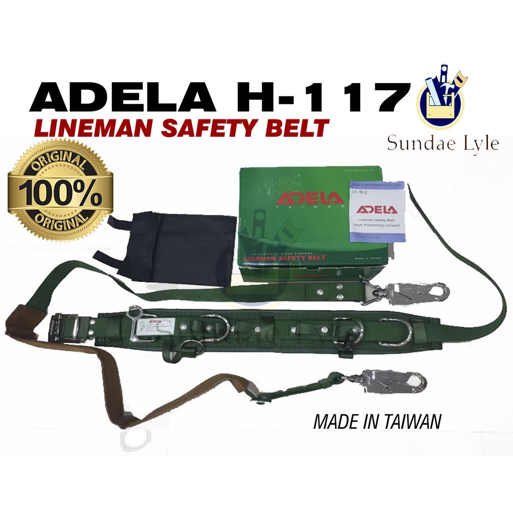 ADELA H-117 Lineman Safety Belt Made in Taiwan H117 | Shopee Malaysia