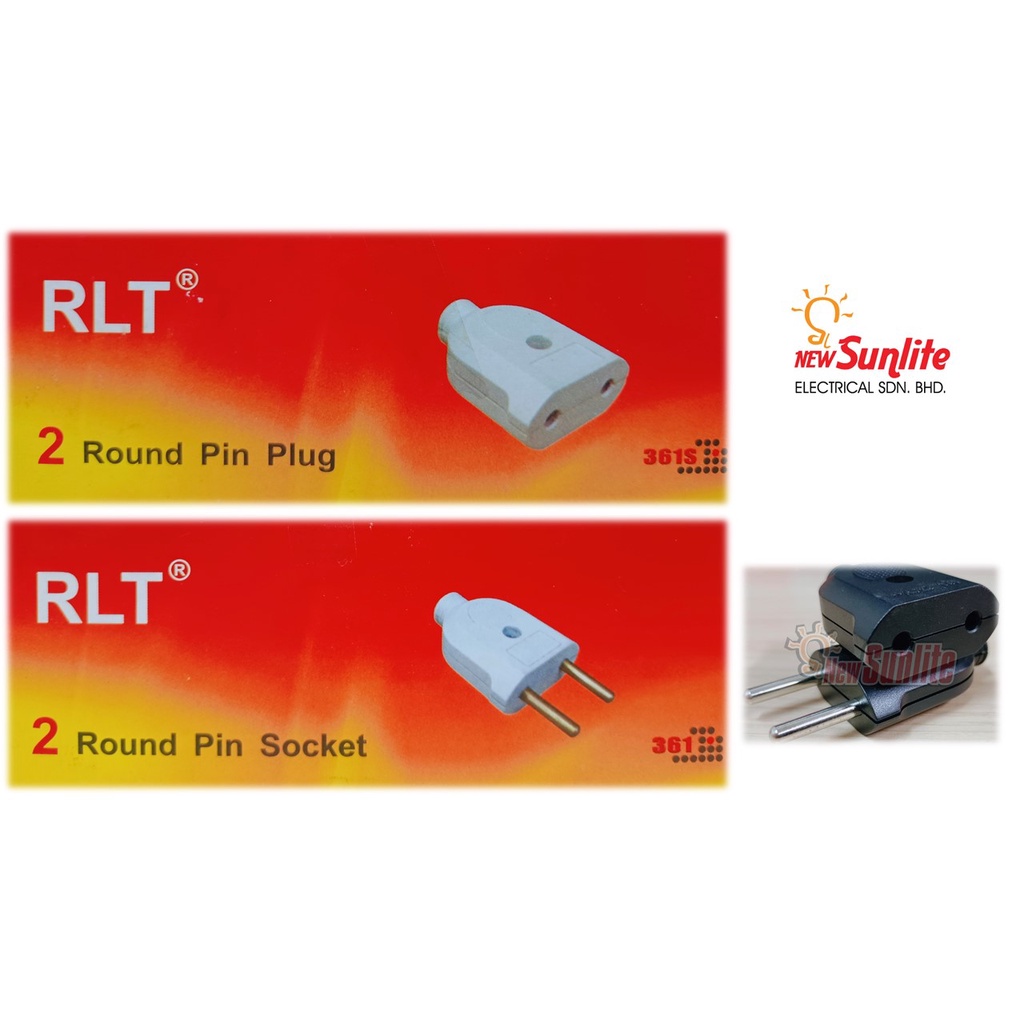 [READY STOCK] Heavy Duty 2 Pin Plug and Socket 10A 240V Round Pin Male ...