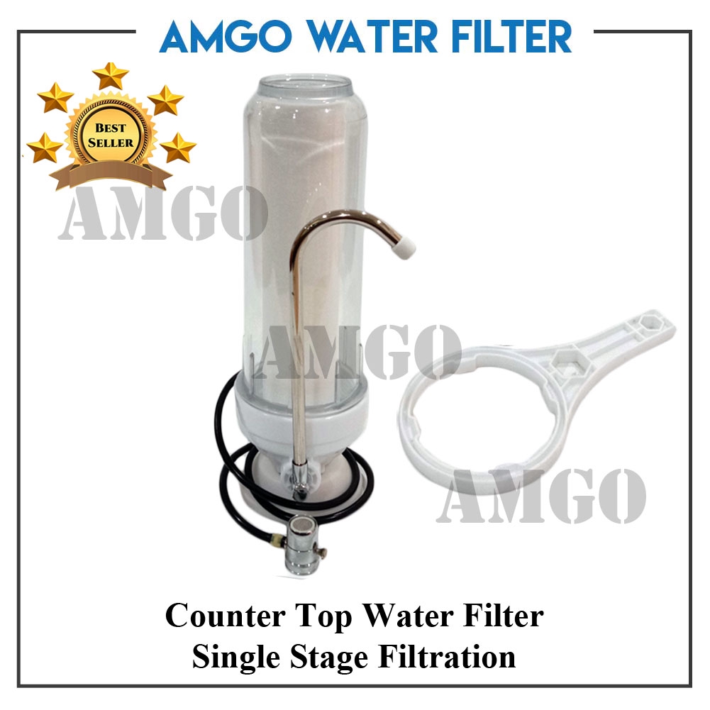 AMGO Single Water Filter With PP Filter Cartridge Single Stage 1 Stage ...