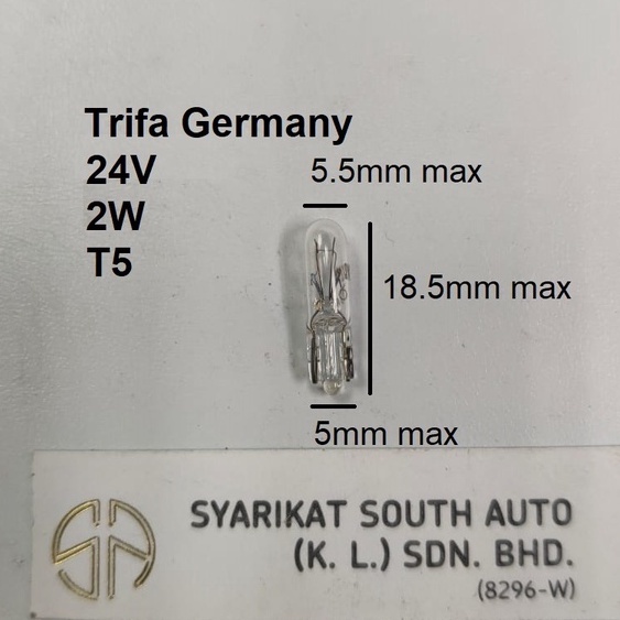24V 2W T5 Bulb Trifa Light Bulb W2X4,6d 1705 Dashboard Truck Indicator ...