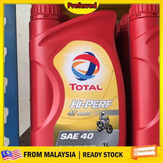 🔥Ready Stock🔥 minyak oi 油 4T Total SAE40 MCO Hi-perf Engine oil ...