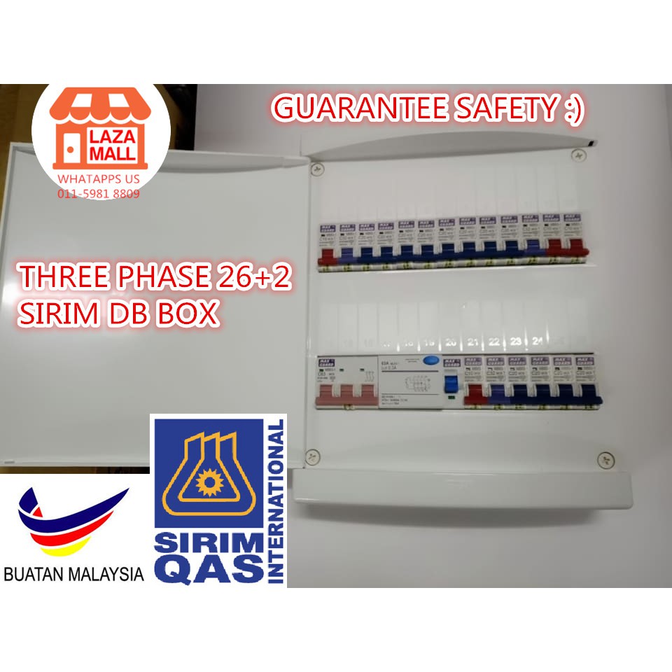 【3 PHASE】 DB BOX FULL SET 28 WAY MAXGUARD / UMS (FREE 16MM SIRIM WAYAR ...