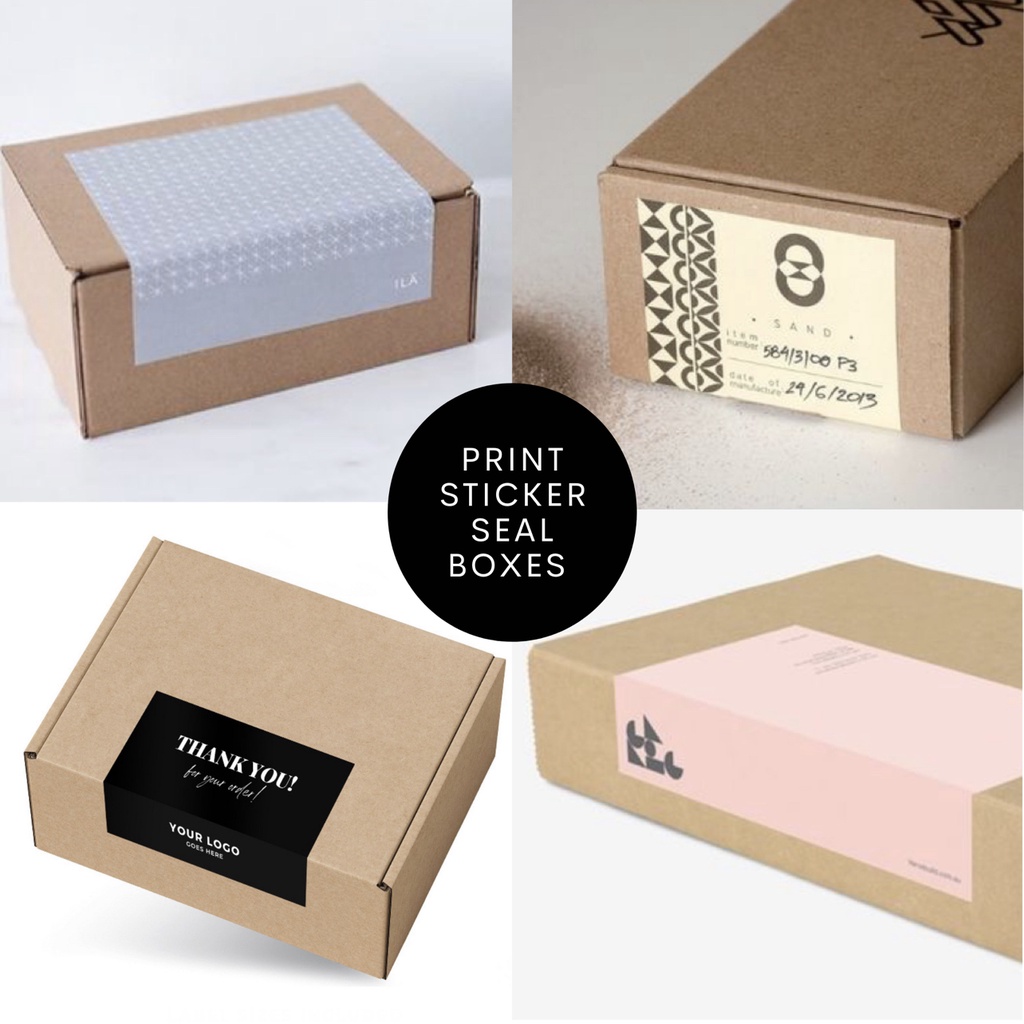 [ 50pcs ] Print your own design sticker seal box parcel kotak label ...
